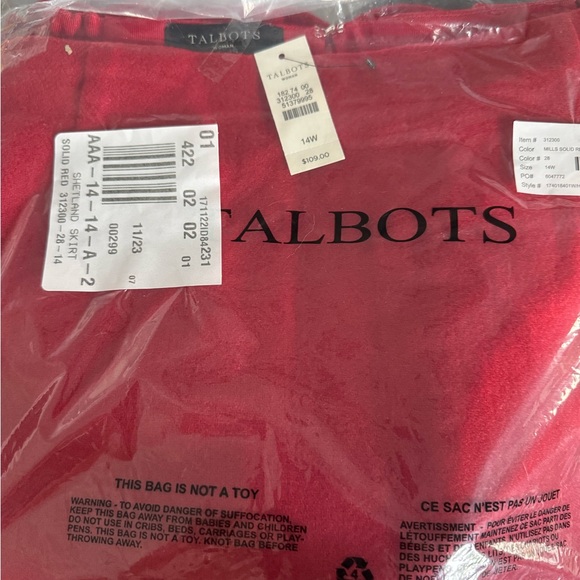Talbots | Skirts | Talbots Red Scalloped Pencil Skirt | Poshmark